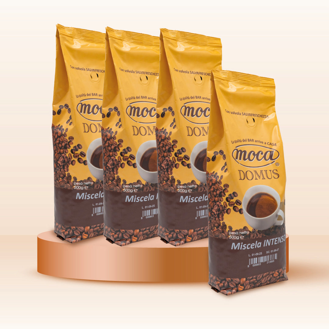 Moca Whole Bean Coffee, Family Pack - Intense - 4 x 500g