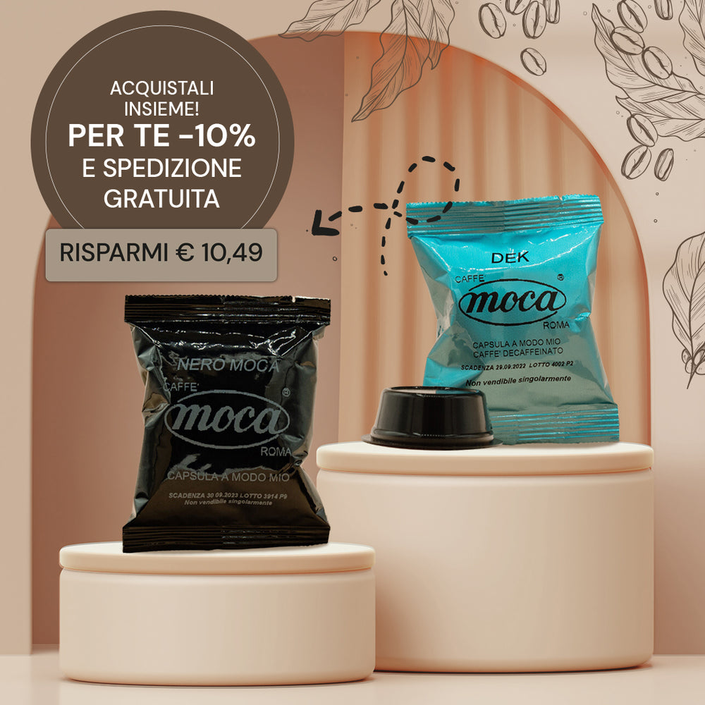 Caffè Moca, espresso italiano in capsule e cialde