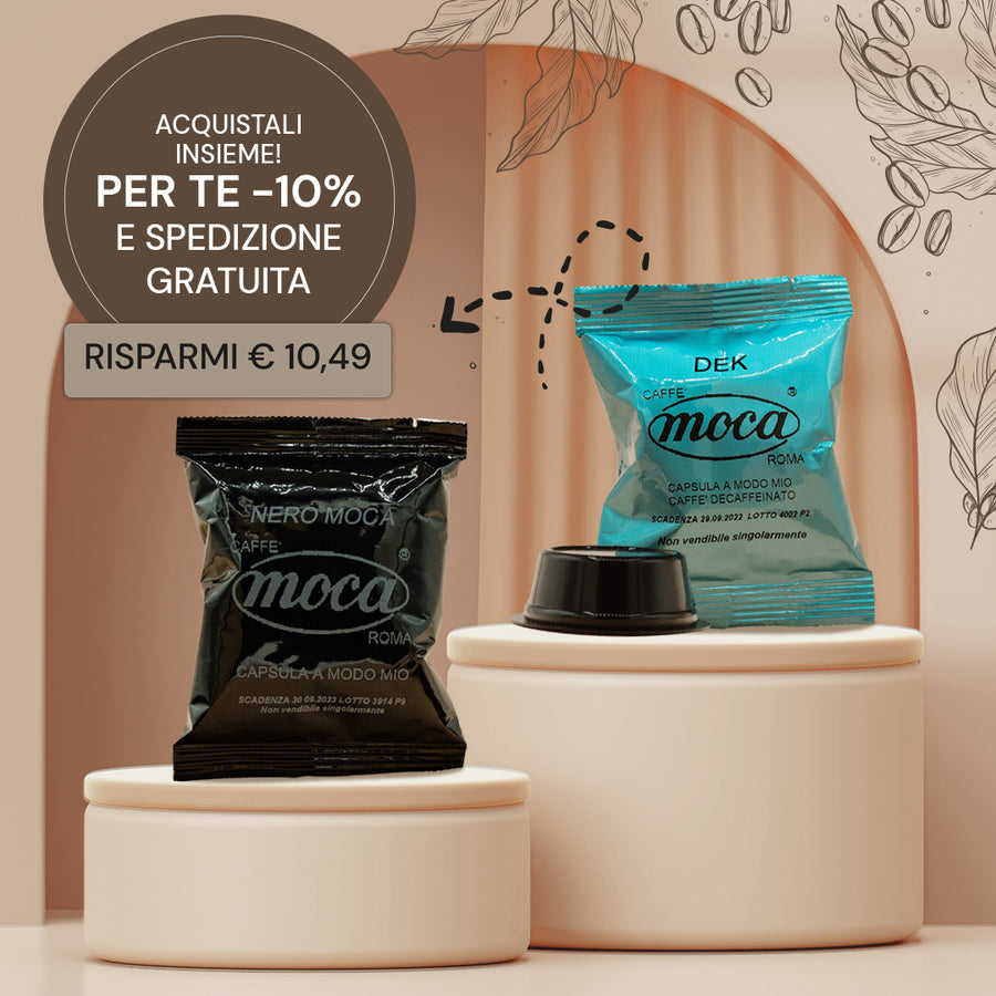 Caffè Moca, espresso italiano in capsule e cialde