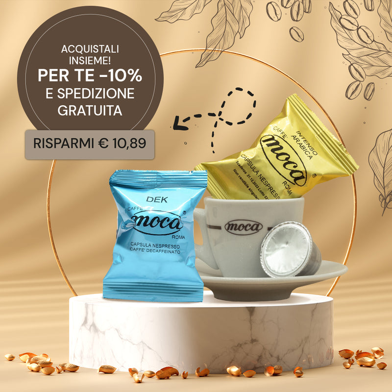 Caffè Moca, espresso italiano in capsule e cialde