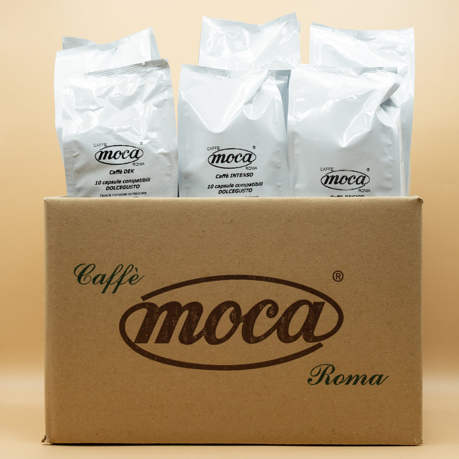 Caffè Moca, espresso italiano in capsule e cialde